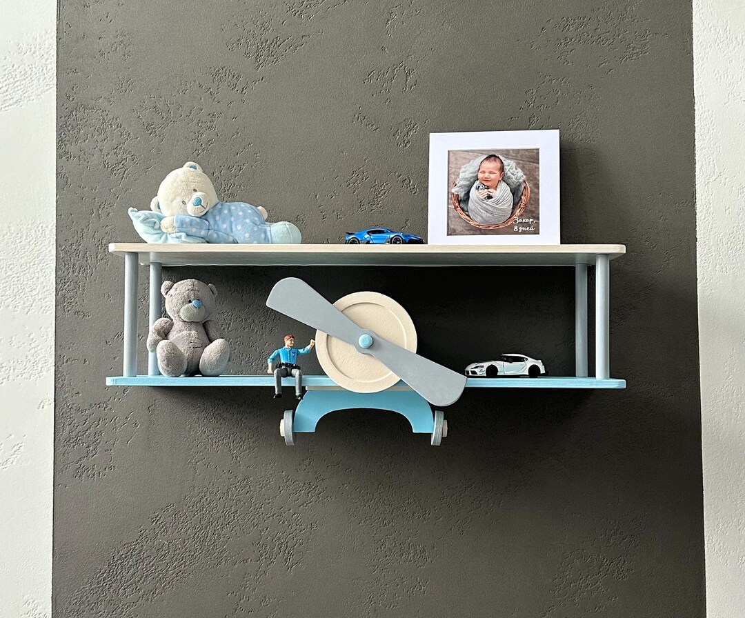 Wooden Plane Floating Shelf, Aviation Wall Decor, Grandchild Christmas ...
