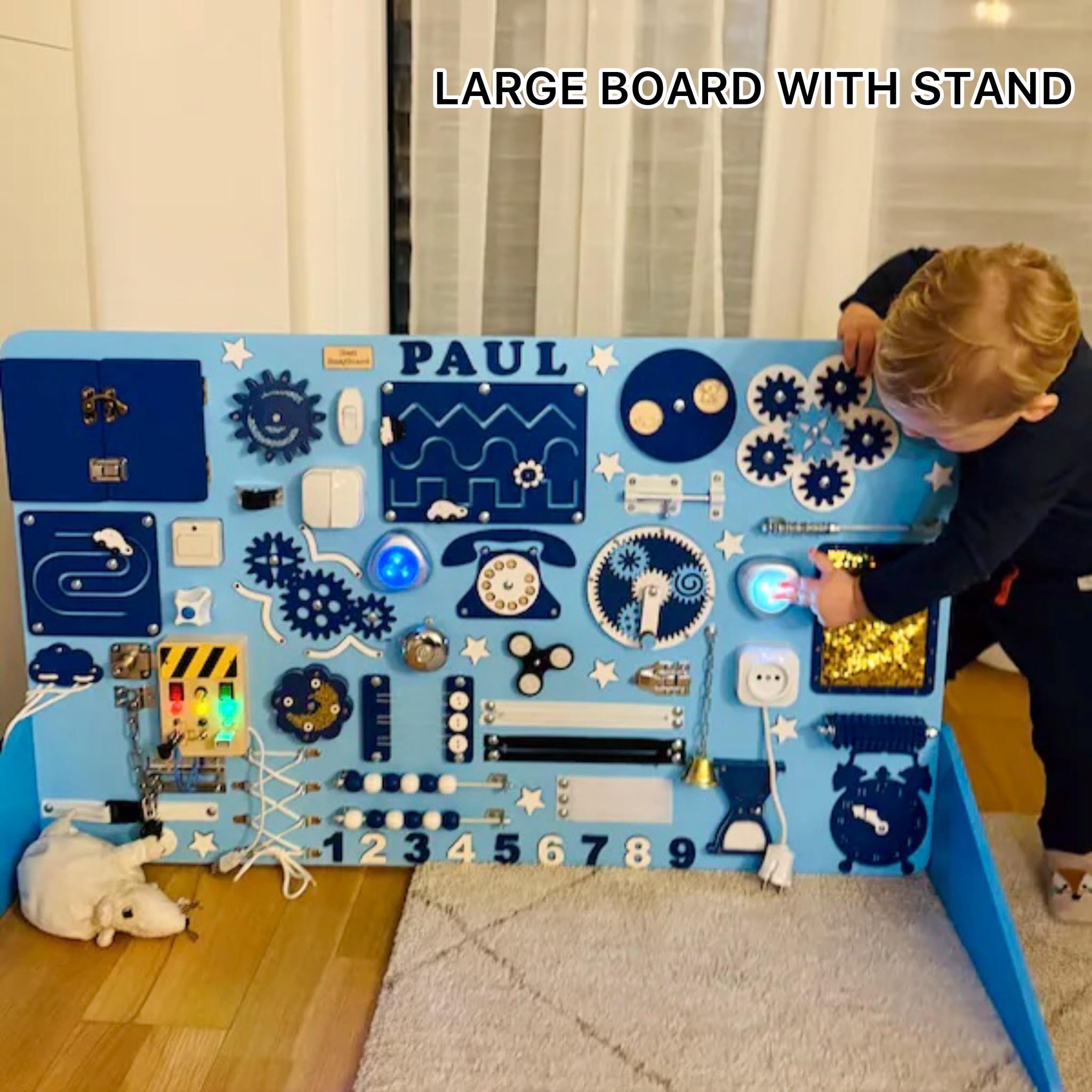 Large Baby Busy Board 1 Year Old, Personalized Toddler Busy Board ...