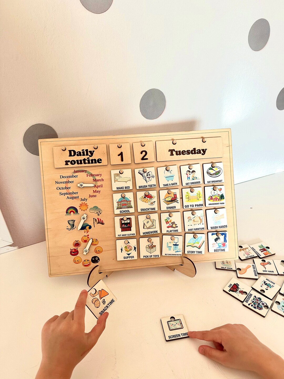 Chore Chart for Kids, Montessori Calendar, Kids Routine Chart, Toddler ...