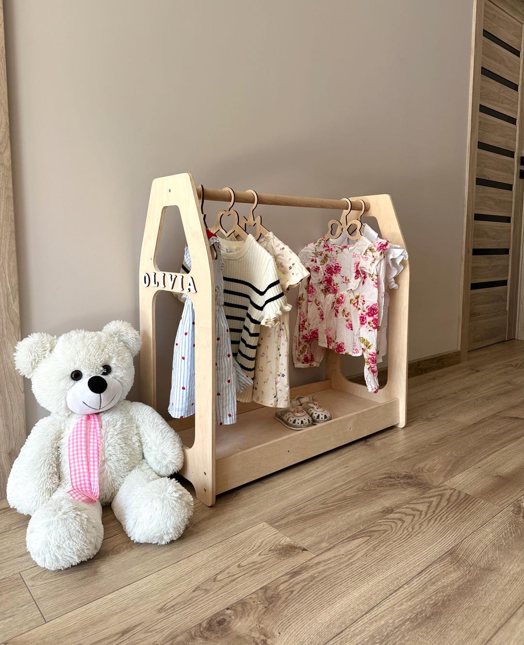 Personalized Kids Clothes Storage, Custom Baby Clothing Rack, Nursery ...