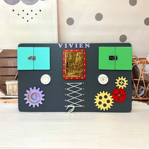 Extra Large Busy Board, Gift for Low Vision Kid, Wooden Sensory Board ...