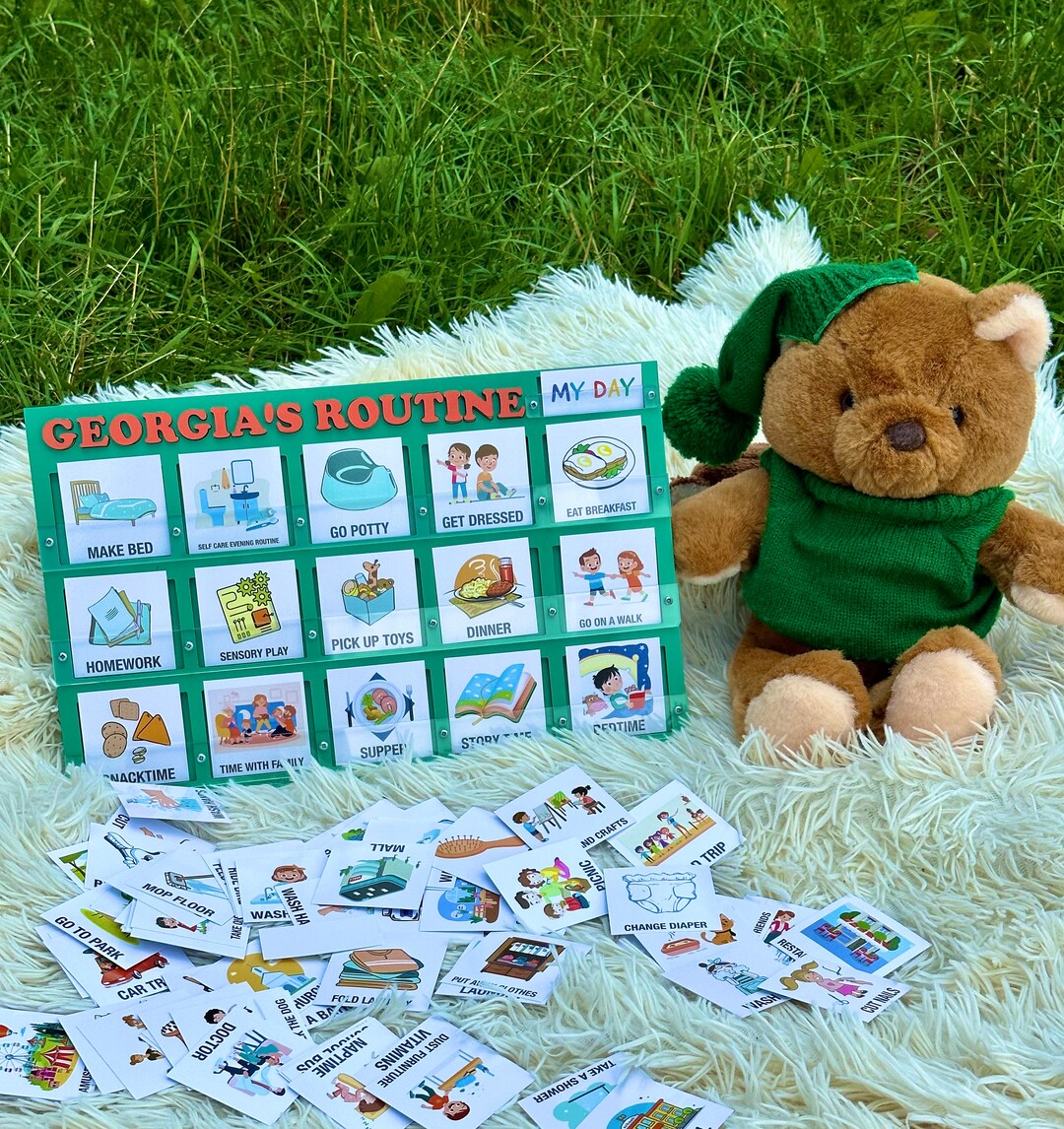 Organic Daily Routine Board, Personalized Chore Chart, Morning Visual ...