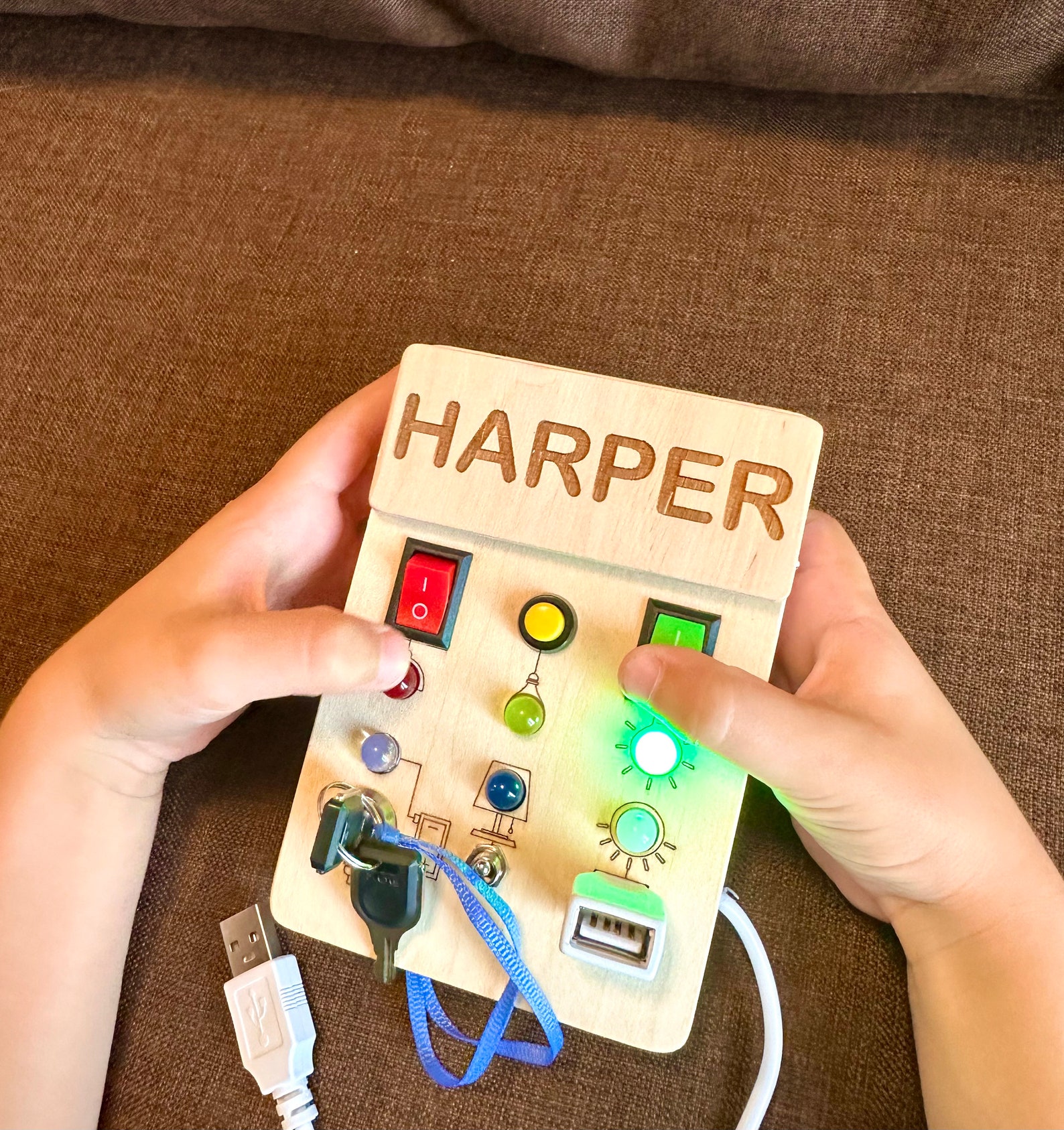 LED Small Busy Board, Montessori Busy Board for Toddler, Travel Light ...