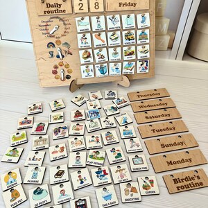 Kids Weekly Chore Chart, Visual Schedule, Perpetual Calendar, Gift for ...