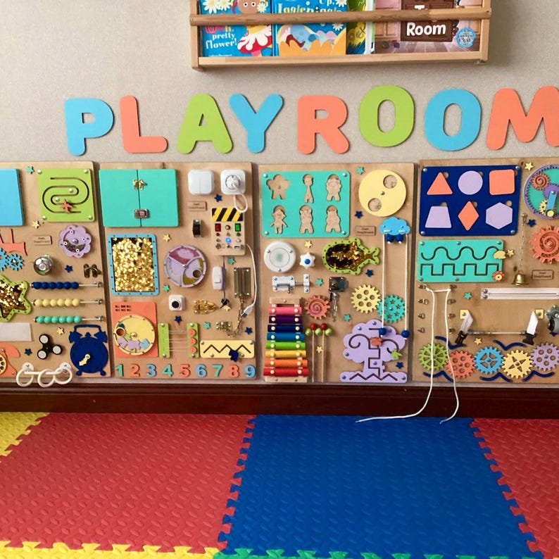Montessori Wall Activity Board for Toddlers, Educational Busy Board ...