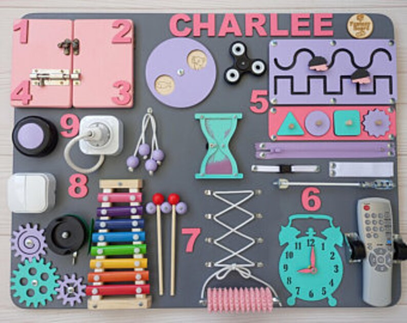 Personalized Busy Board Toddler Educational Toy Sensory - Etsy