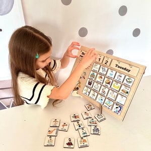 Wooden Chore Chart for Kids, Personalized Toddler Routine Chart ...