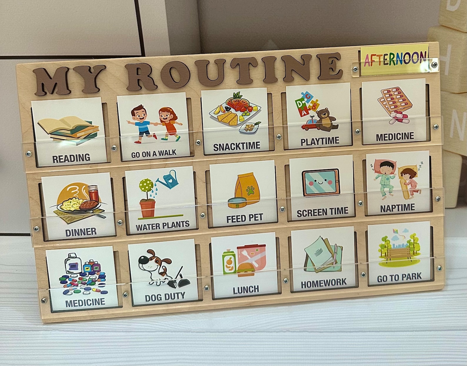 Chore Chart for Kids Personalized Daily Routine Chore Chart With Cards ...