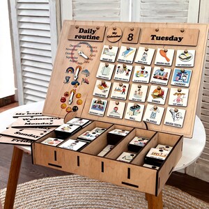 Chore Chart for Kids, Montessori Calendar, Kids Routine Chart, Toddler ...