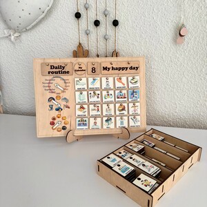 Wooden Chore Chart for Kids, Personalized Toddler Routine Chart ...