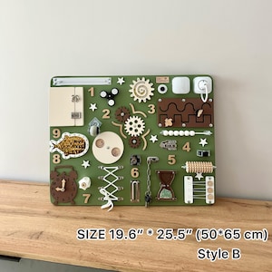 Large Olive Green Busy Board, Goddaughter Gifts, Eco Friendly Toy ...