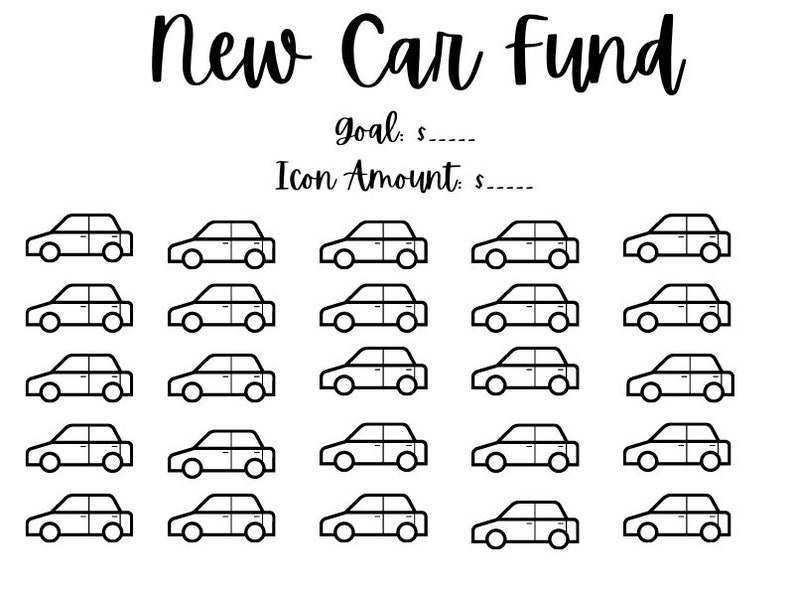 Printable Budget Coloring Tracker for Saving for New Car - Etsy
