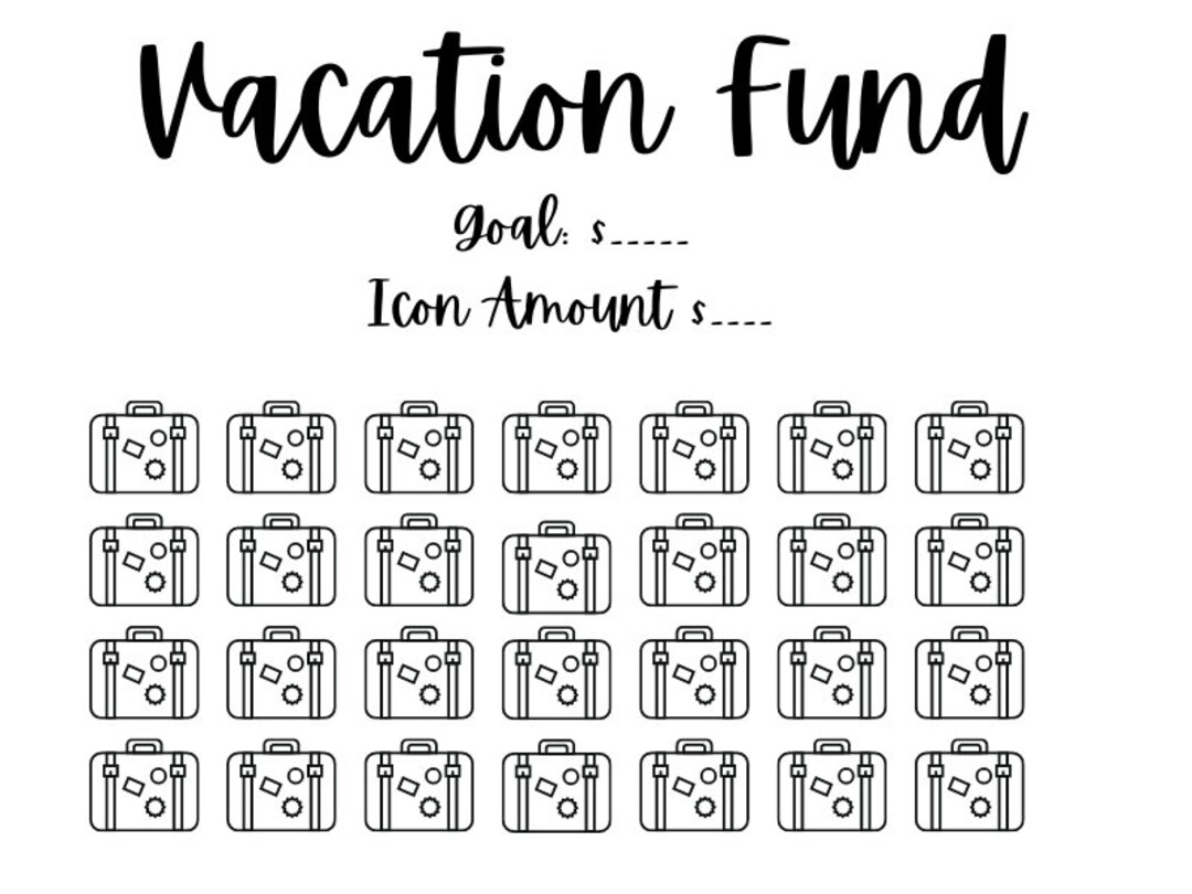 Printable Vacation Fund Budget Color Tracker - Etsy