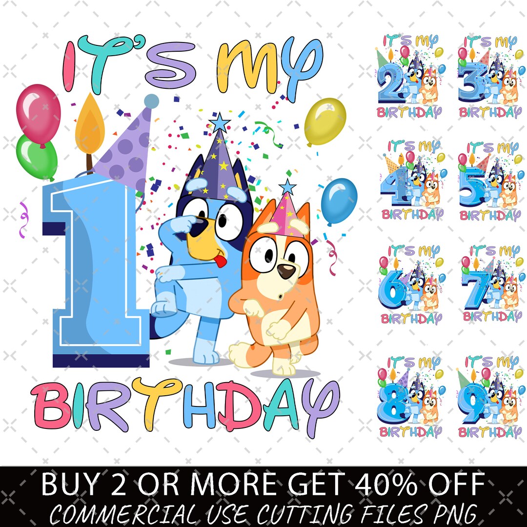 Bluey Birthday Png, My Birthday Png, Birthday Party Png, Birthday Gifts ...