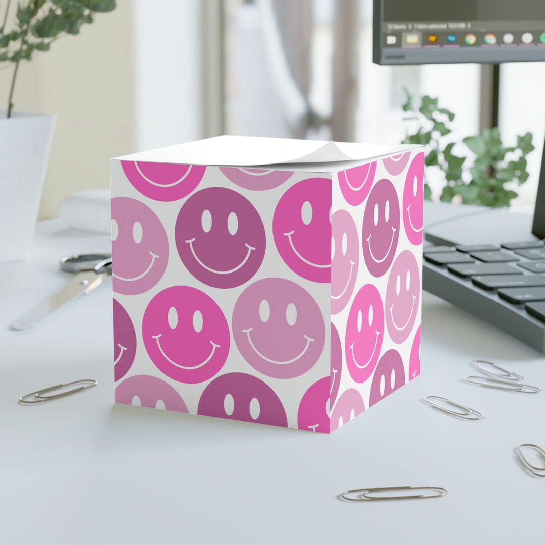 Smiley Face Note Cube - Etsy