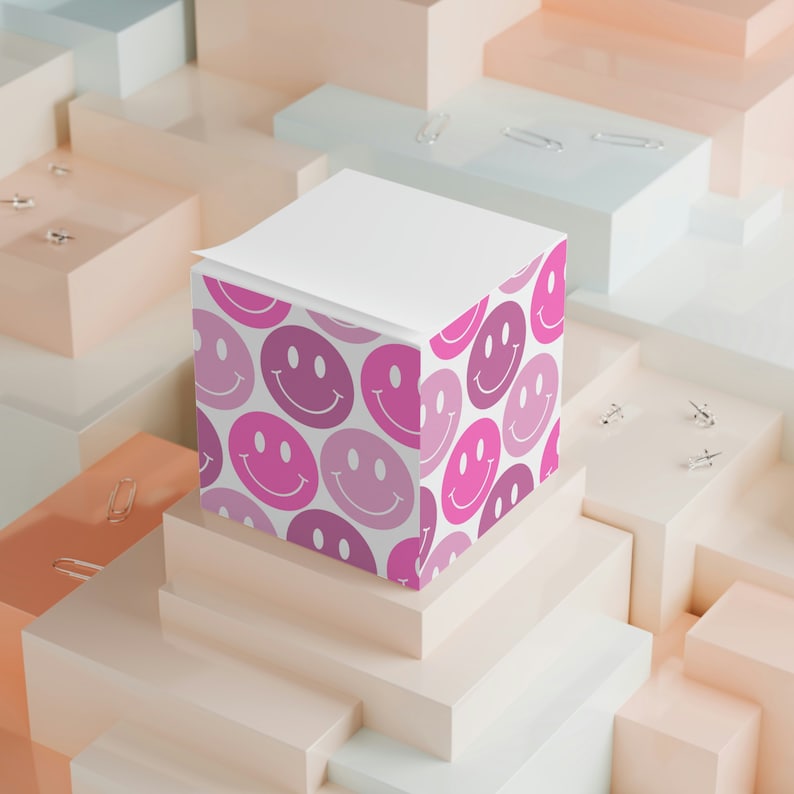 Smiley Face Note Cube - Etsy