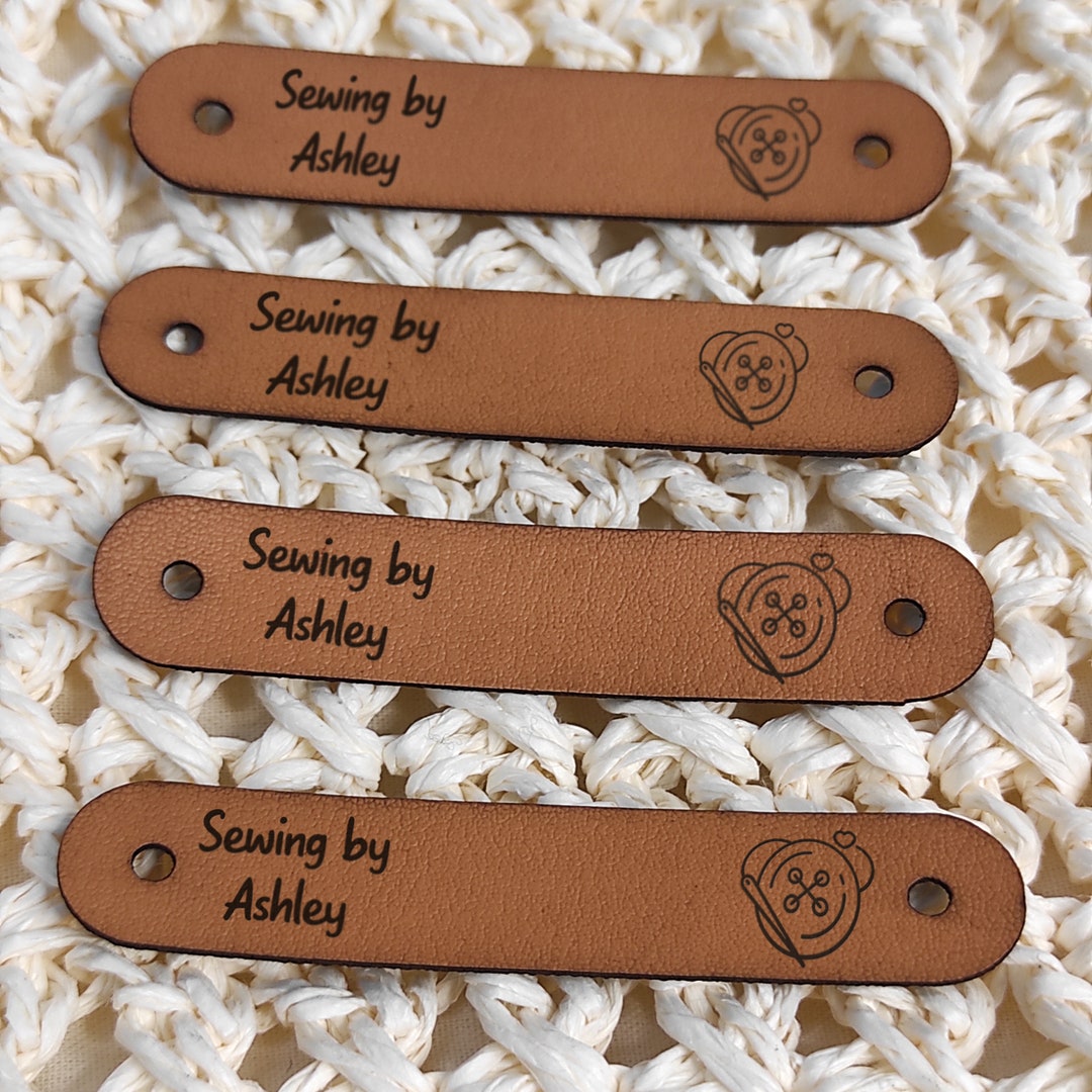 Faux Leather Tags With Rivets, Artificial Leather Labels, Personalized ...