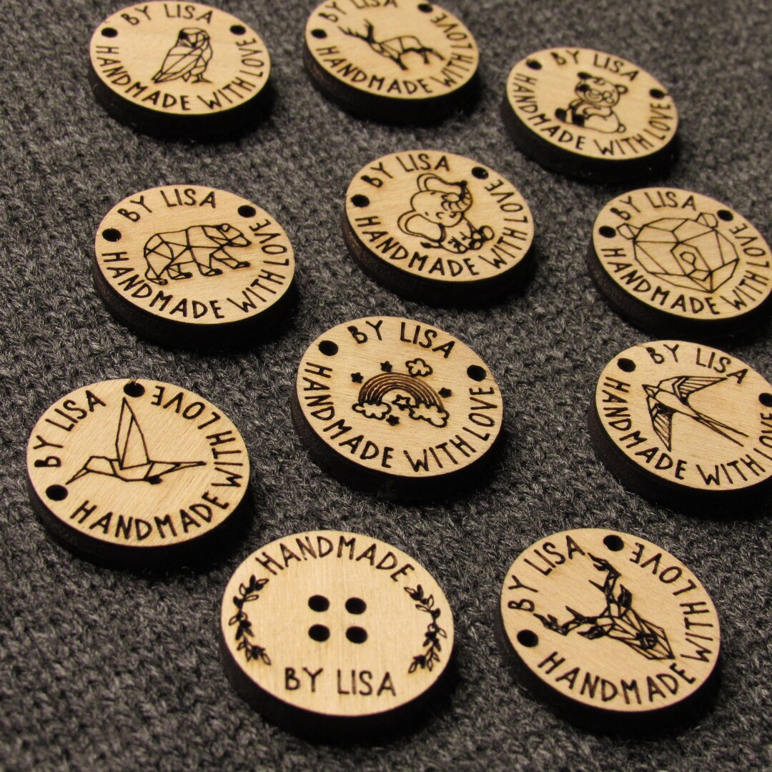 Custom Handmade Labels, Knitting Beanie Tags, Personalized Wooden Tags ...