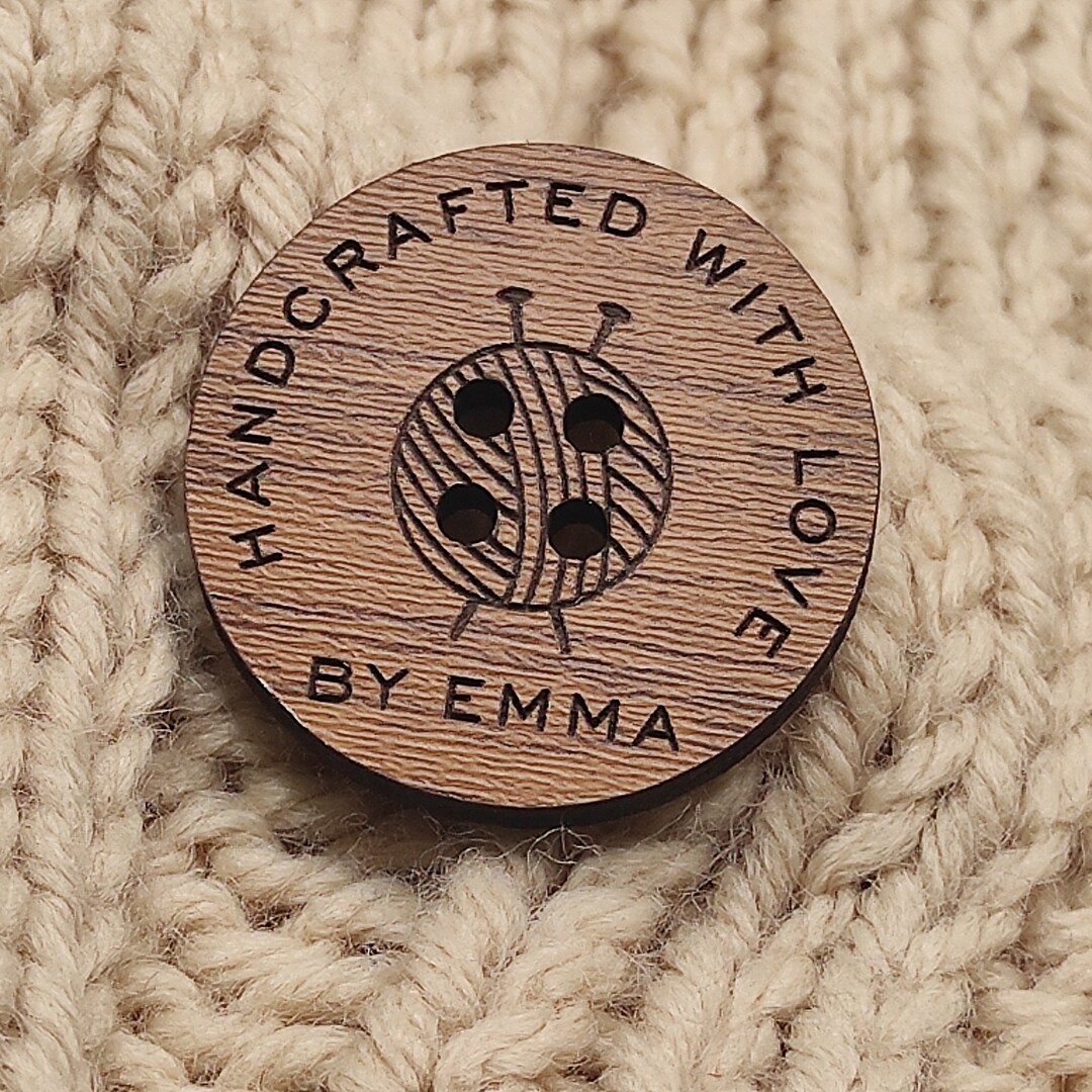 Wooden Button Crochet Tags for Your Handcrafted Creations, Handmade ...