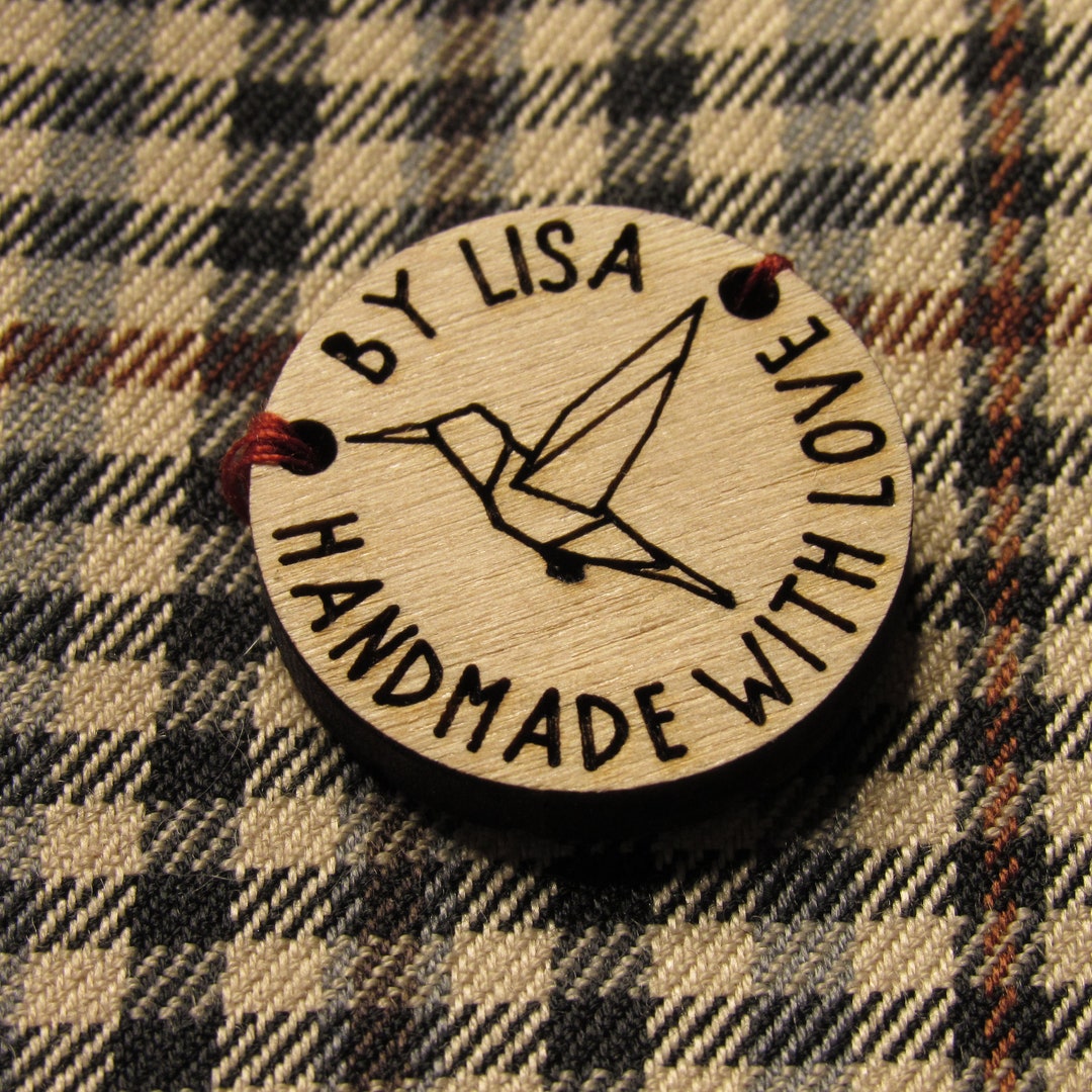 Label for Handmade Item, Personalized Wooden Tags for Knitted Items ...