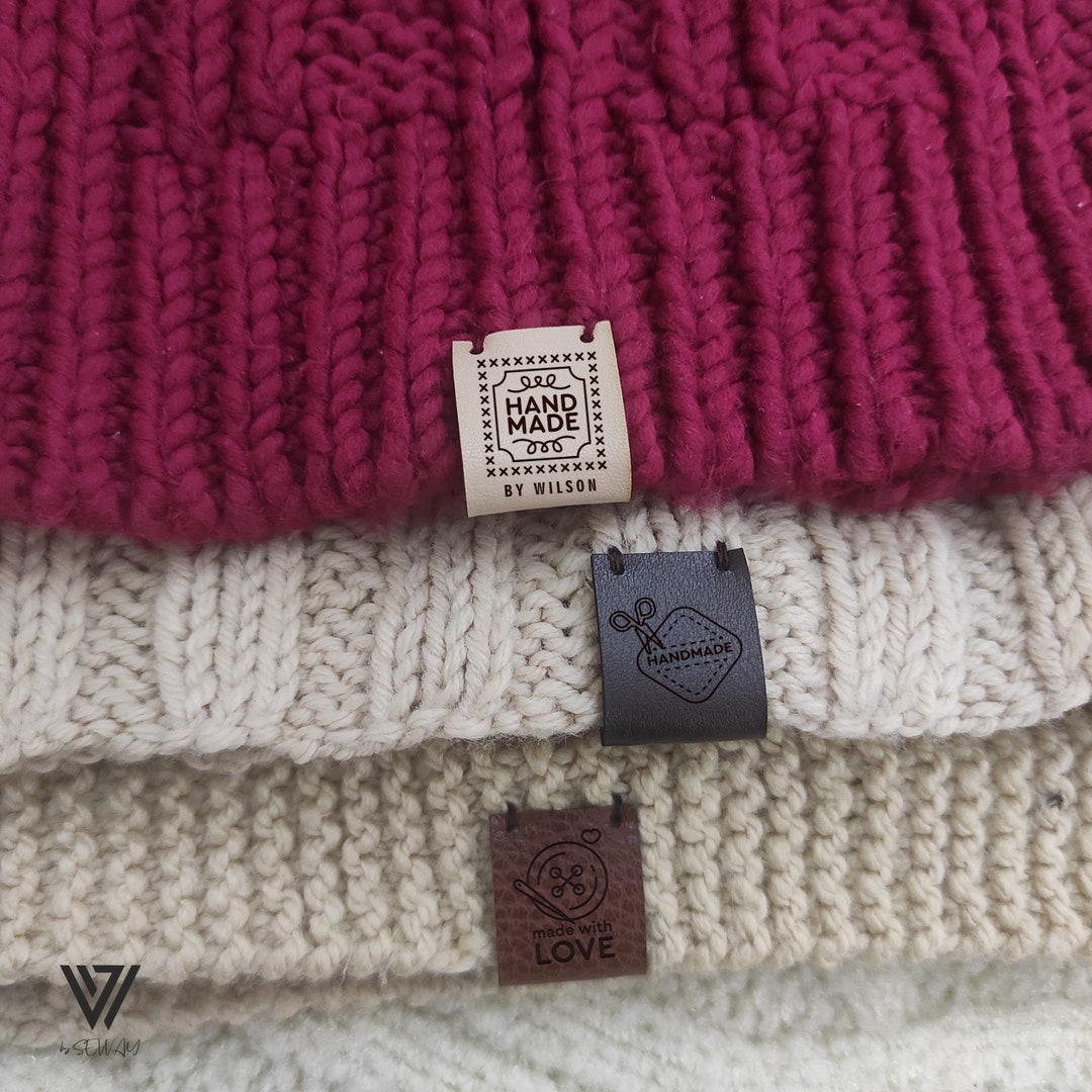 Handmade Label, Knitting Tag, Label for Clothing, Custom Label, Leather ...