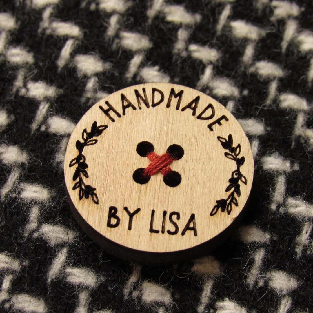 Wooden Buttons, Custom Buttons for Handmade Items, Handmade Label ...