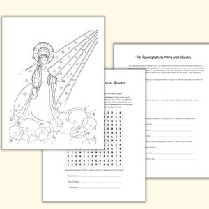The Assumption of Mary Feast Day Activity Packet, TWO VERSIONS for ...