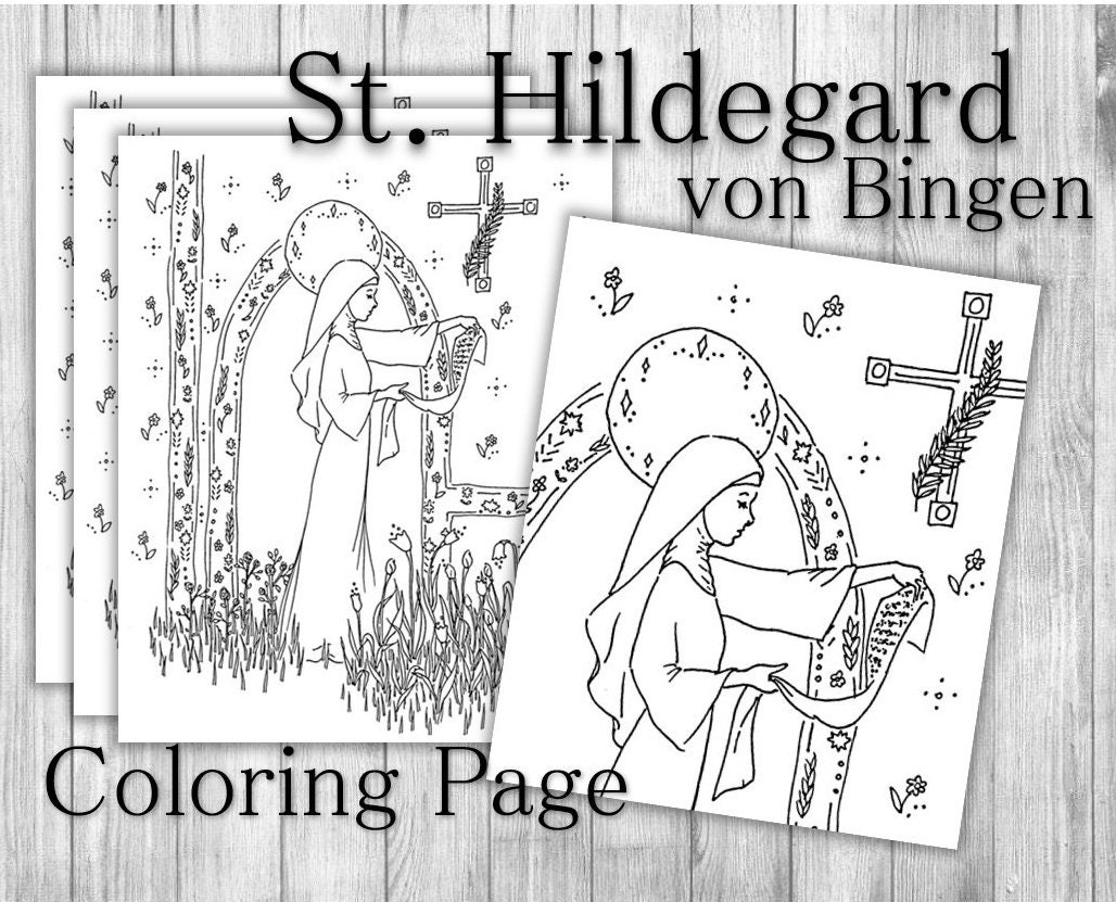 St. Hildegard of Bingen Printable Coloring Page, Doctor of the Church ...