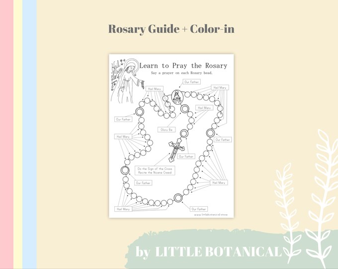 Rosary Coloring Sheet / Kids / Catholic / How to Pray the Rosary - Etsy