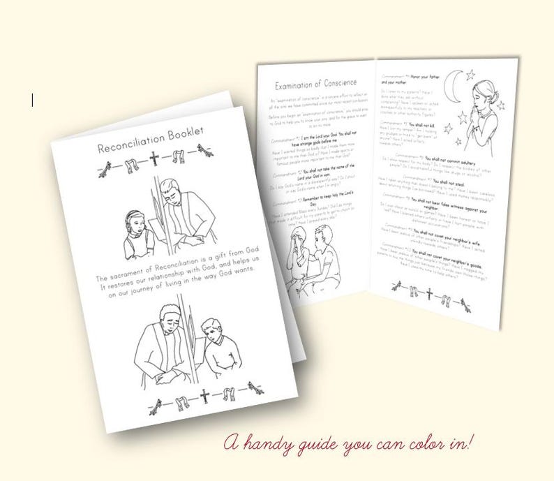 Reconciliation Booklet for Children, Catholic Confession Guide and ...