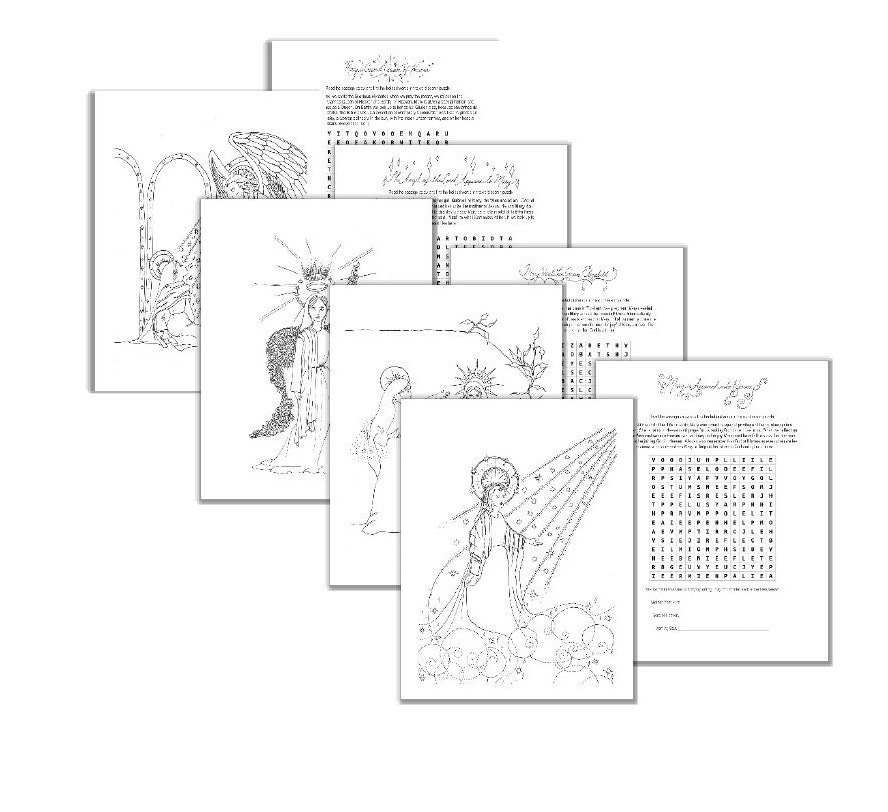 Mysteries of Our Holy Mother Coloring Pages + Prayer Reflection ...