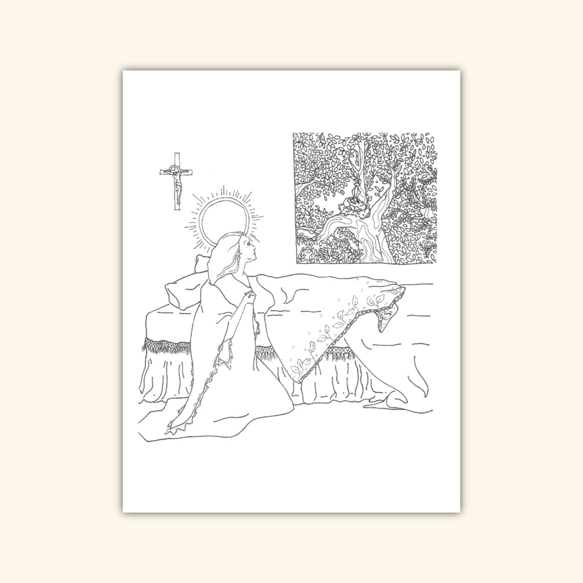 St. Monica Printable Coloring Page, Patron Saint of Mothers, Wives, and ...