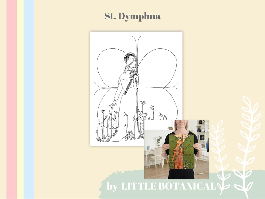 St. Dymphna Printable Coloring Page Patron Saint of Mental Illness ...