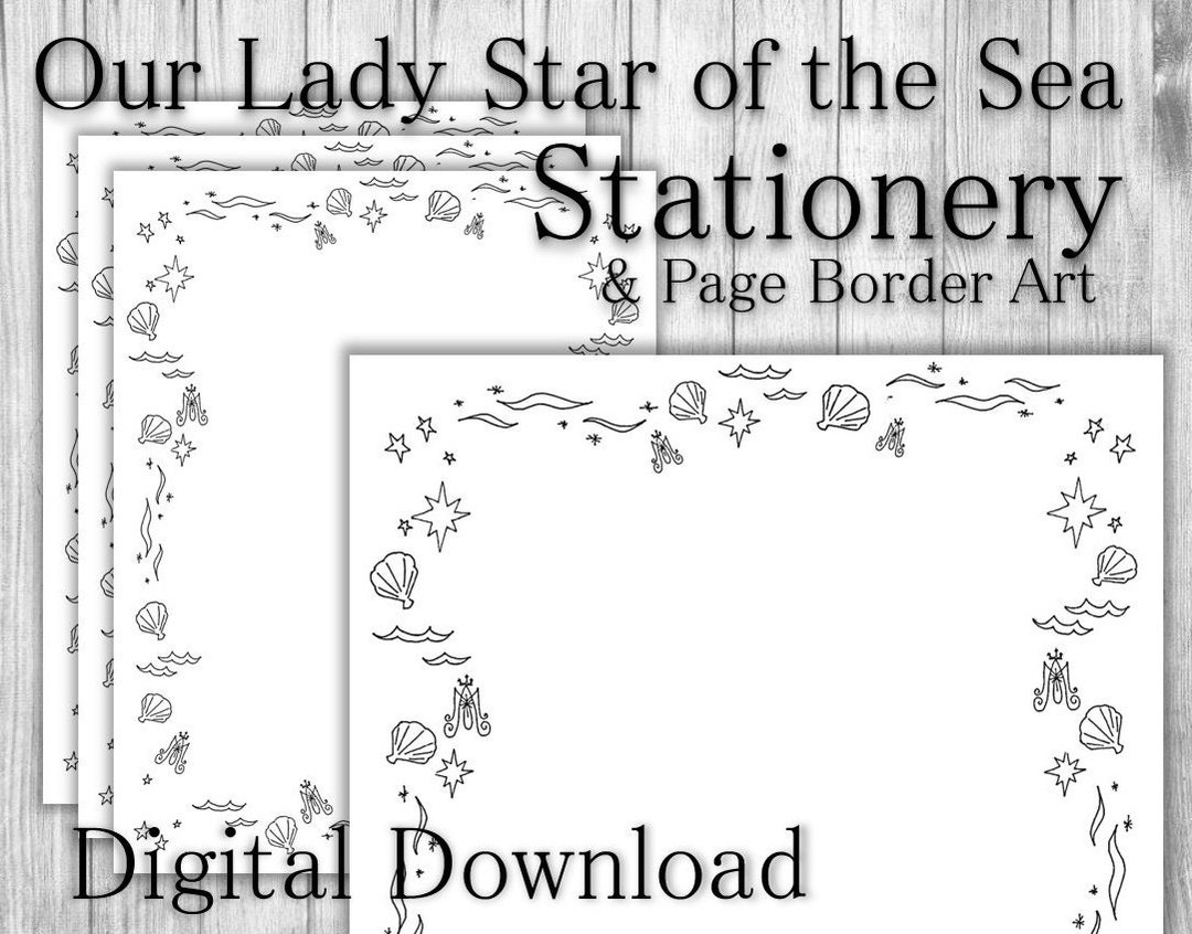 Stella Maris Stationery Border Art Honoring Our Blessed Mother Mary ...