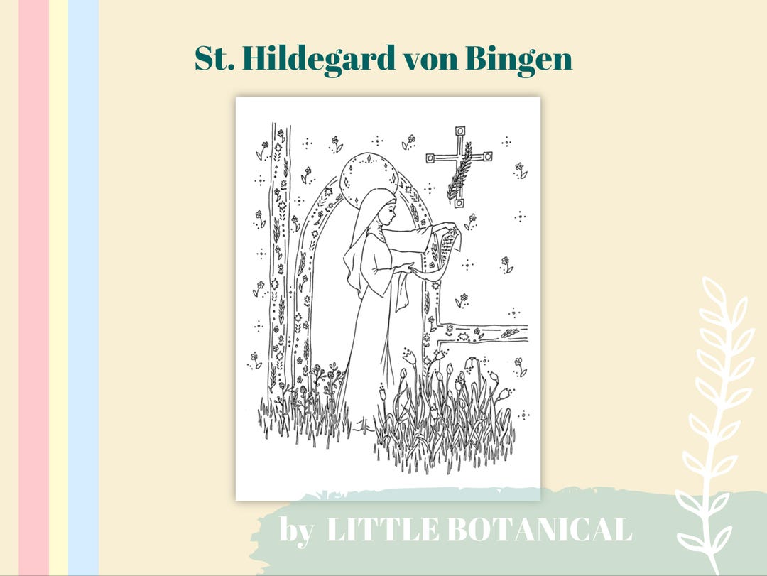 St. Hildegard of Bingen Printable Coloring Page, Doctor of the Church ...