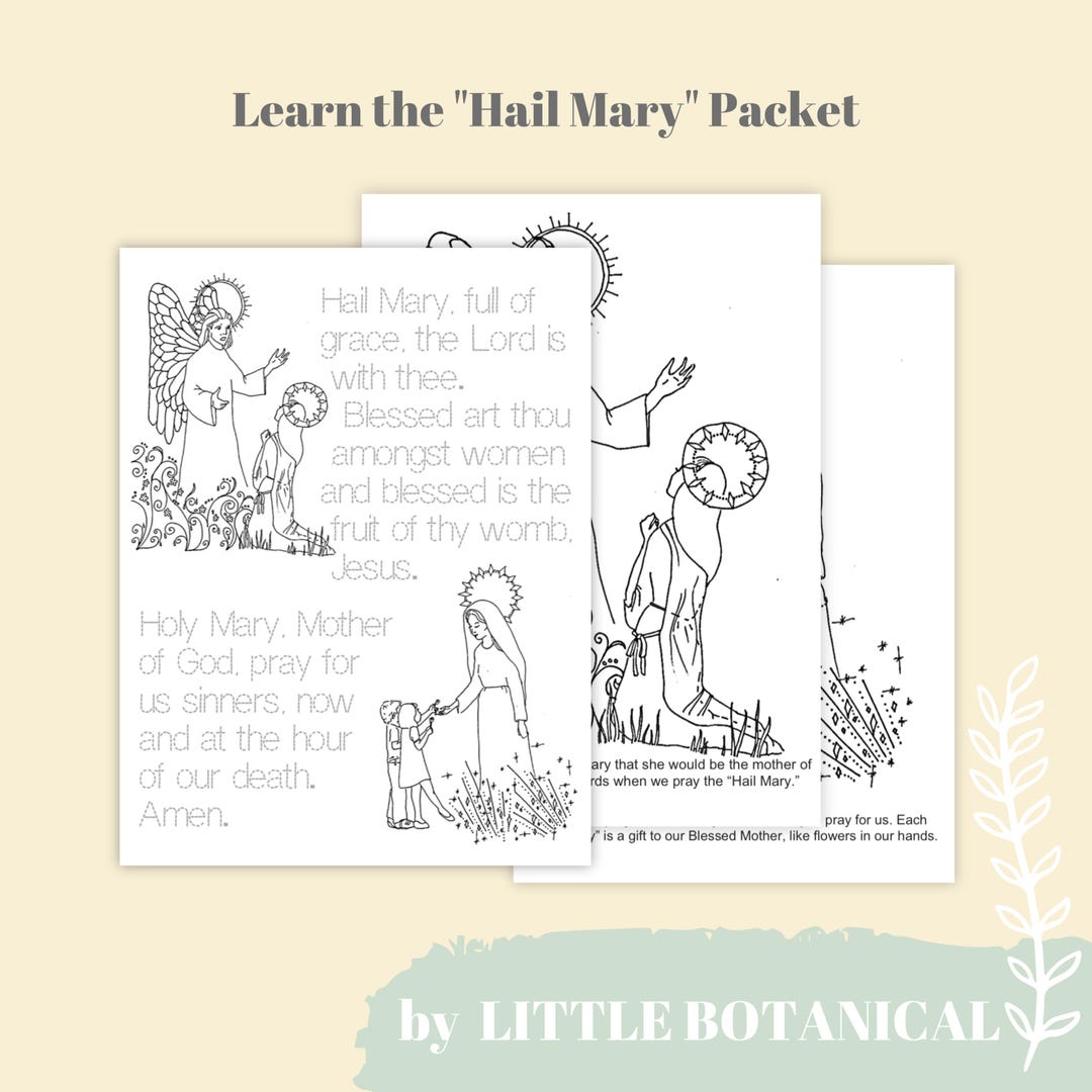 Learn the Hail Mary With Scenes of the Annunciation and of Children ...
