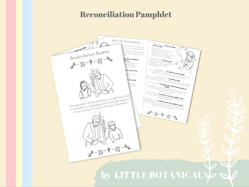 Reconciliation Booklet for Children, Catholic Confession Guide and ...