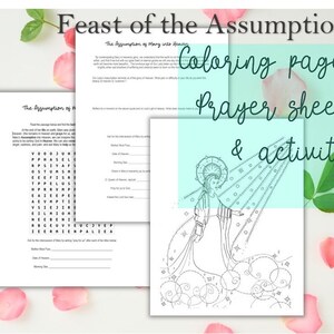 The Assumption of Mary Feast Day Activity Packet, TWO VERSIONS for ...