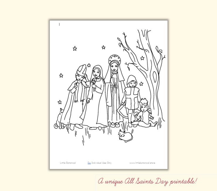 All Saints Day Coloring Page for Catholic Children, Saint Themed ...