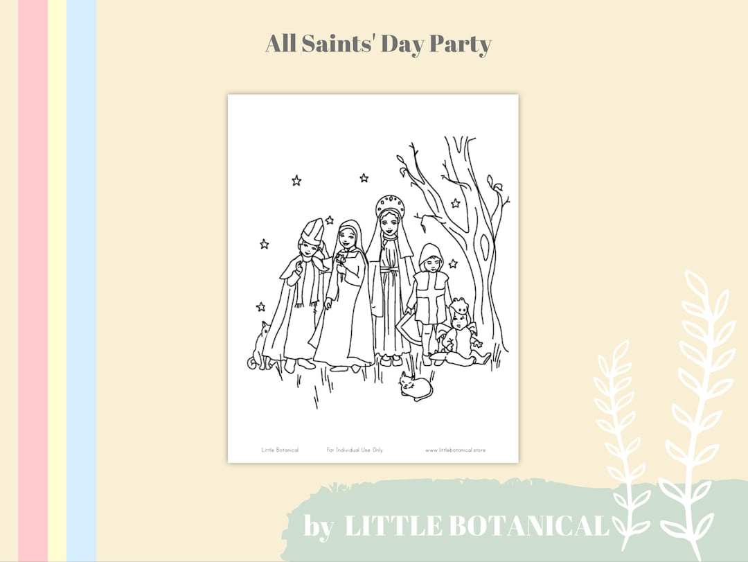 All Saints Day Coloring Page for Catholic Children, Saint Themed ...