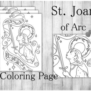 St. Joan of Arc Printable Coloring Page, Patron Saint of Soldiers and ...