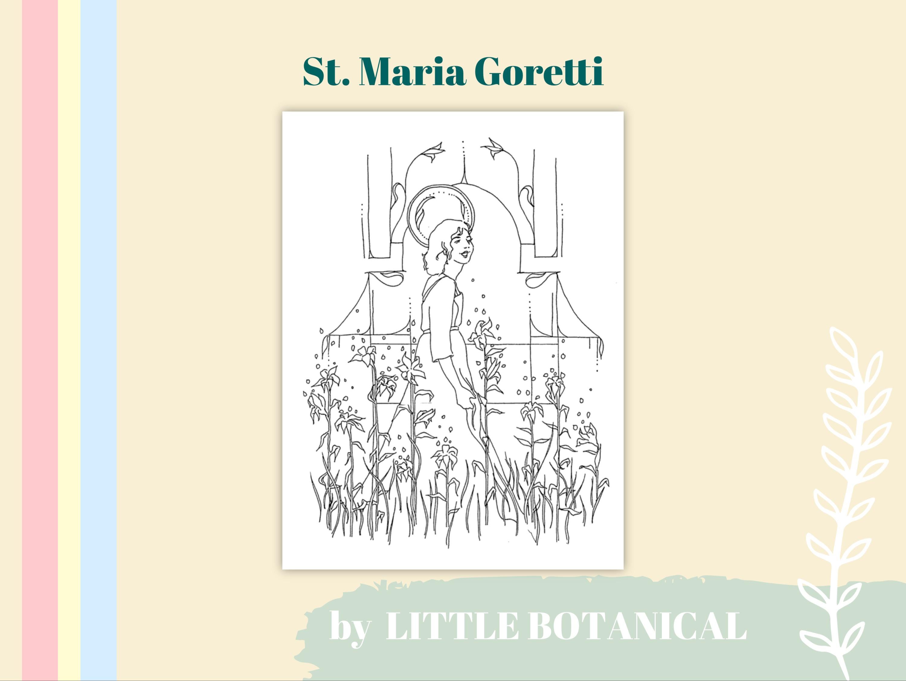 St. Maria Goretti Printable Coloring Page, Patron Saint of Young Women ...