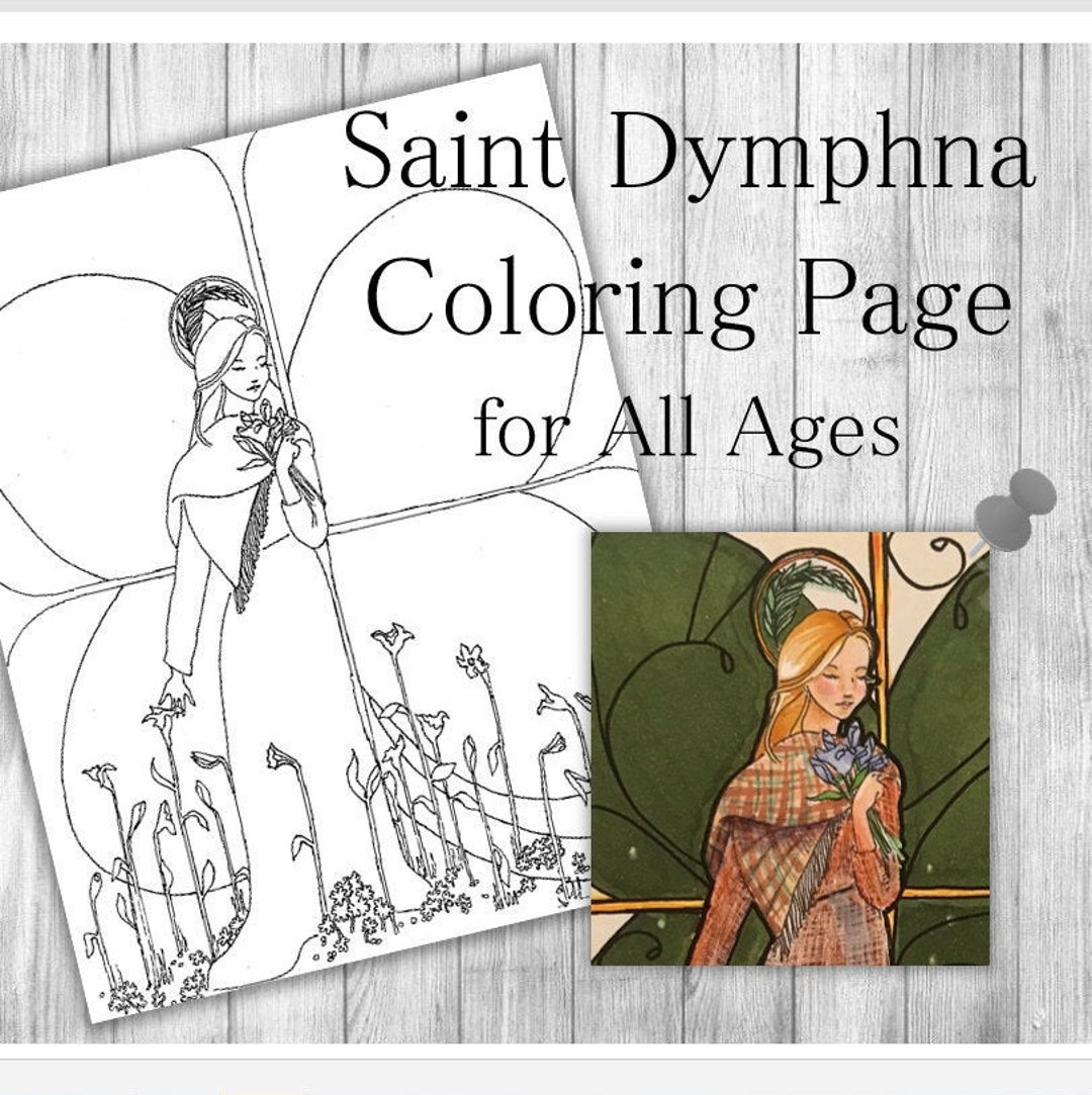 St. Dymphna Printable Coloring Page Patron Saint of Mental Illness ...