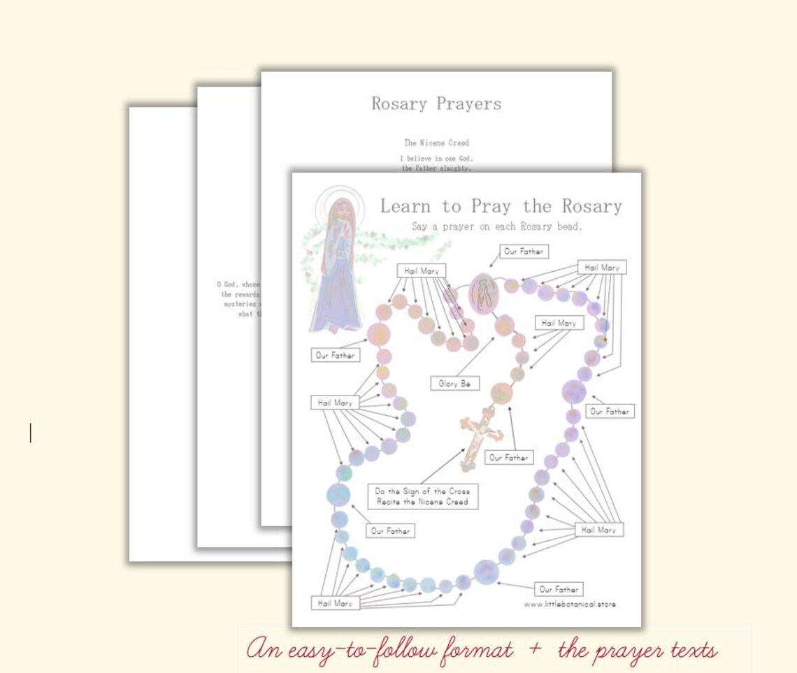 Simple Rosary Guide: Easy-to-follow Instructions (digital Download ...