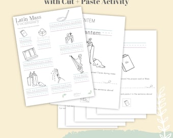 Traditional Latin Mass Vocabulary Worksheet Packet for Learning ...