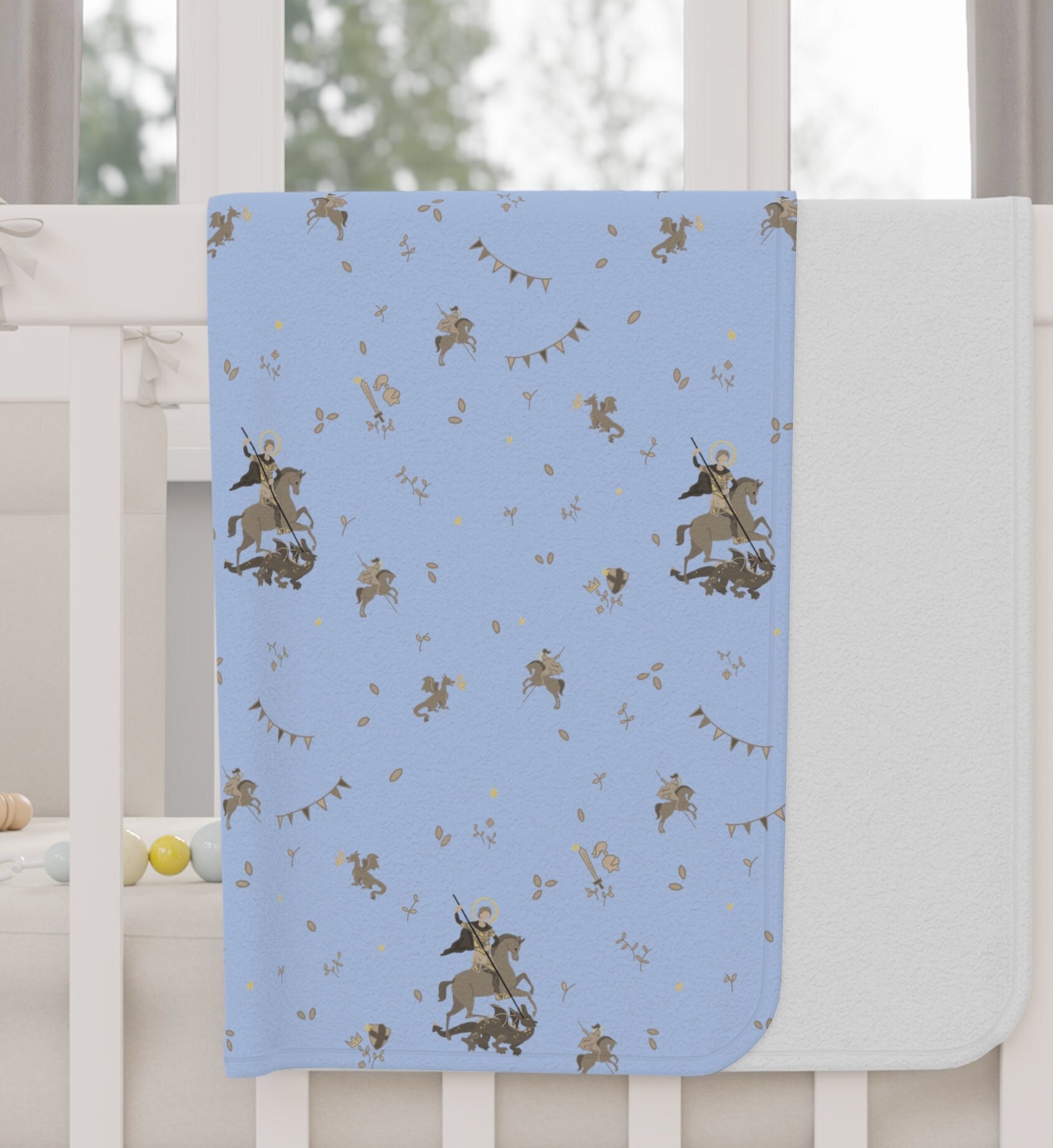 cheap offers Saint George Pattern Baby/Toddler Blanket feat. the cross ...