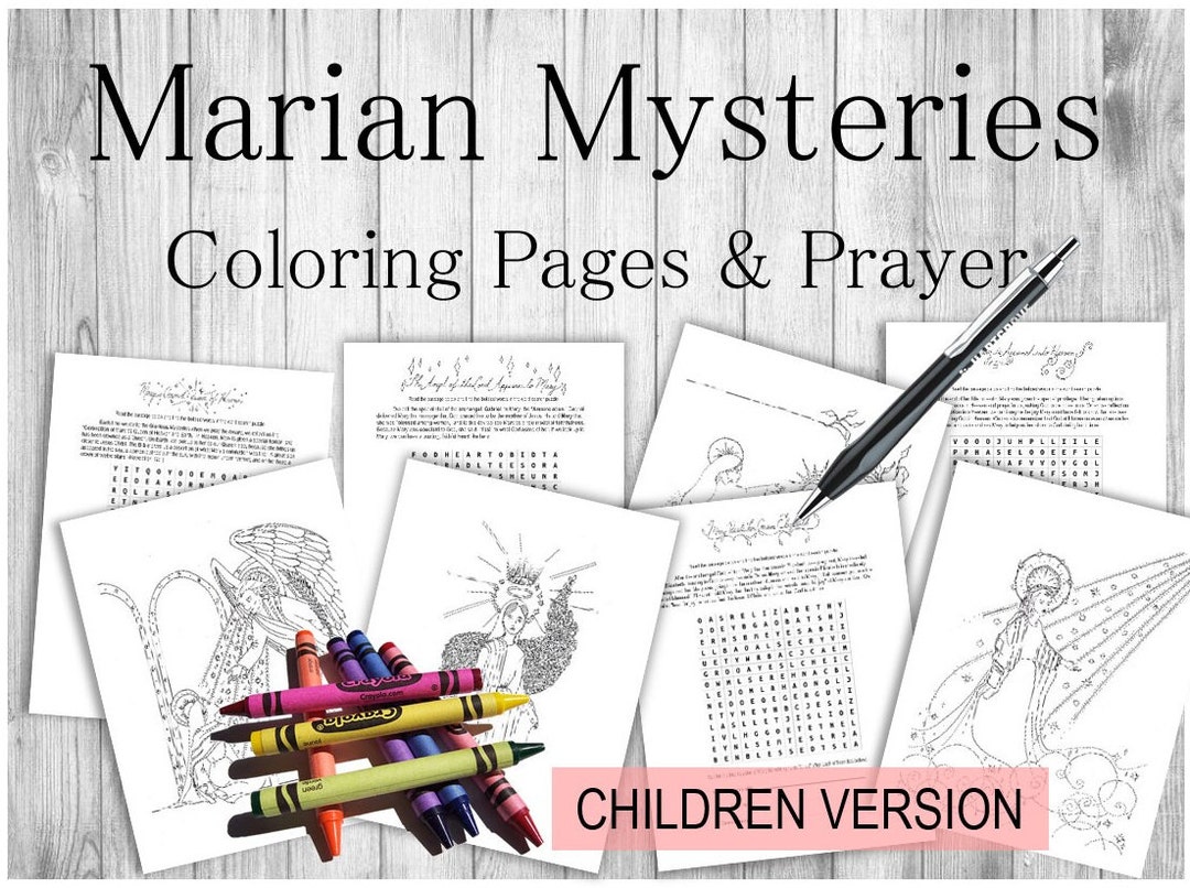 Mysteries of Our Holy Mother Coloring Pages Prayer Reflection Journal ...
