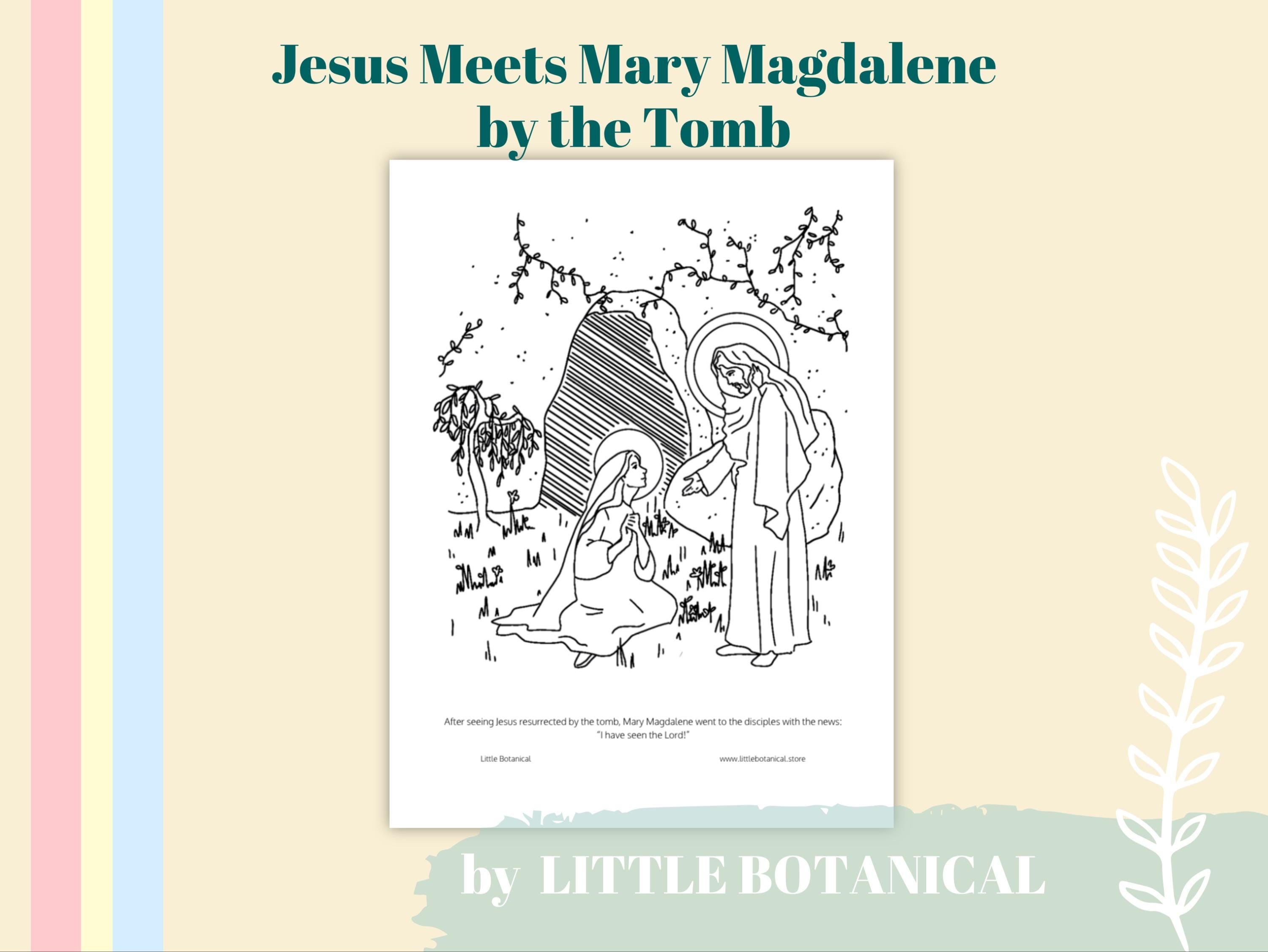 Resurrection Coloring Page: Jesus and Mary Magdalene (digital Download ...