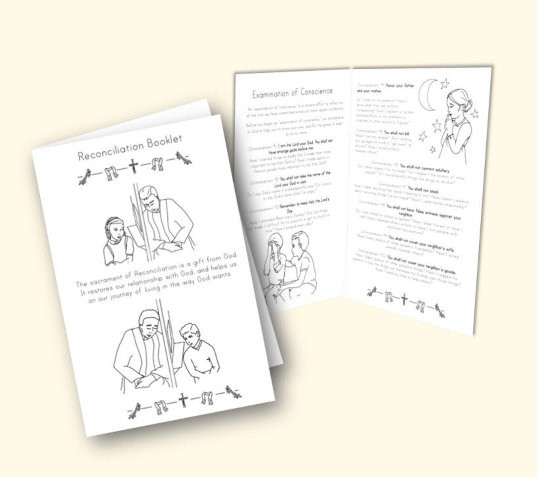 Reconciliation Booklet for Children, Catholic Confession Guide and ...