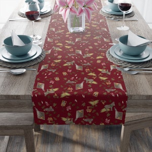 Catholic Feast of St. Nicholas Table Runner in Burgundy, Advent ...